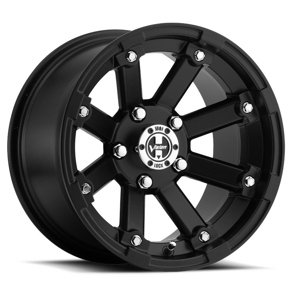 VISION 393 LOCKOUT 14 Inch 5x114 3 Wheel Rim 14x8 10 2mm Black 115 